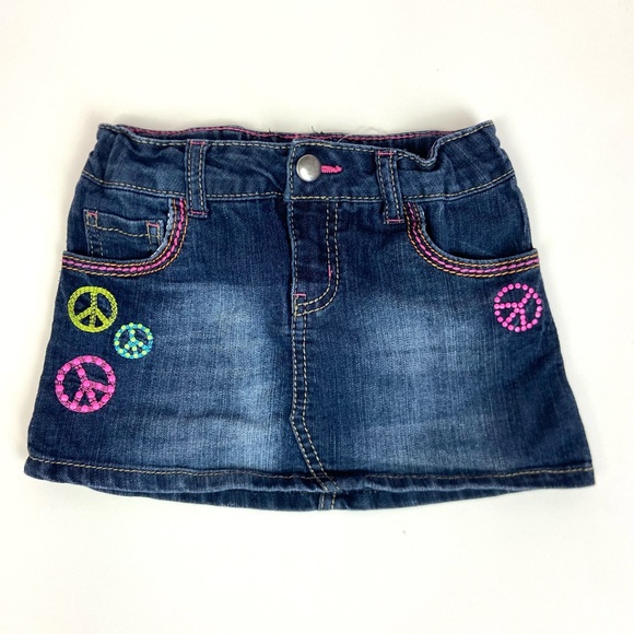 Circo | Bottoms | Circo Girls Denim Skirt With Peace Sign Detail Size Xs 45 Kids Jean | Poshmark